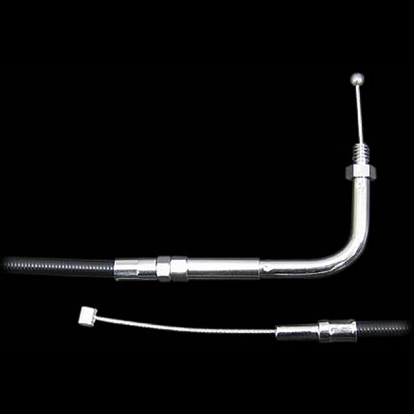 90年-95年 ハーレー BigTwin37インチ（約940mm）90°タイプトラベルレングス約130mmスロットルホルダー取り付けネジサイズ:5/16-18 UNCアウター部:ビニール 金属部:スチールキャブレター、スロットルハウジングを...