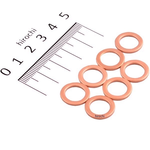 ブレーキホース等の交換の際に必ず交換してください。純正と同じ銅を使い高い気密性を保ちます。10×15mm×1．5t 7コSET105-141楽天 JP店　