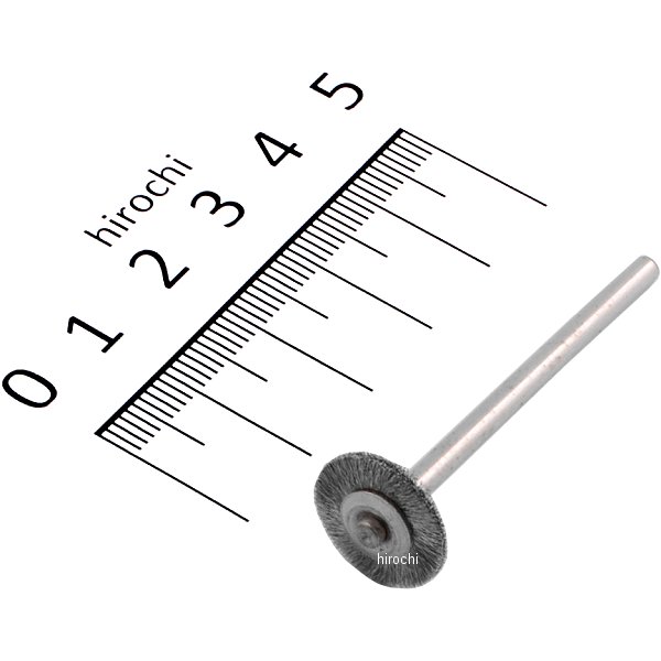 ●材質…ステンレス●最大回転数…16000rpm●全長…37mm●外径…14mm●軸径…6mm●線径…0.06mm●高さ…1.2mmスチール線に比べ耐薬品性・耐熱性・耐食性に優れています。やや剛性が高く、腰があります。研削作業・研磨作業・錆...