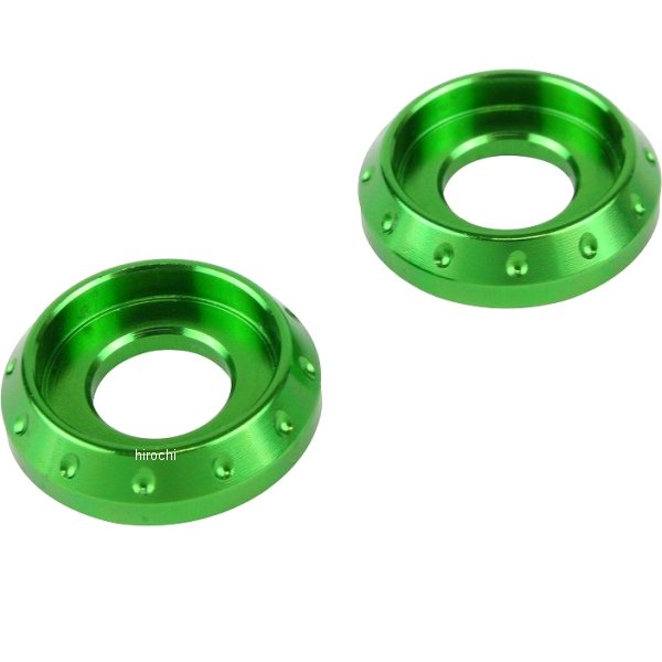 ポッシュ POSH NASAワッシャー M8カラー:ライトグリーン【サイズ】外径:18.8mm/厚み:4.5mm【使用箇所・用途(-用)】M8用【入数】2個入厚みを抑えた薄型のアルミ削り出しワッシャーです。M8のボタンキャップボルト (頭外...