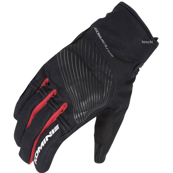 コミネ KOMINE 春夏モデル プロテクトレイングローブサイズ:Mカラー:ブラック/レッド標準装備プロテクター:拳【素材】ナイロン、合成皮革、ポリウレタンポリエステルヒポラ(R)【仕様説明】雨天時にも安心な透湿防水素材ハイポーラを内蔵。ナ...