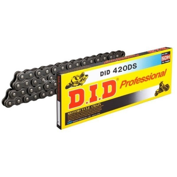 D.I.D 大同工業 チェーン 420DS スタンダード シリーズチェーンサイズ:420リンク数:(80L)シールタイプ:ジョイントタイプ:RJ(クリップ)カラー:スチール420Dの強化版。20％以上の強度UPにより、重量物の配達を行うヘビ...