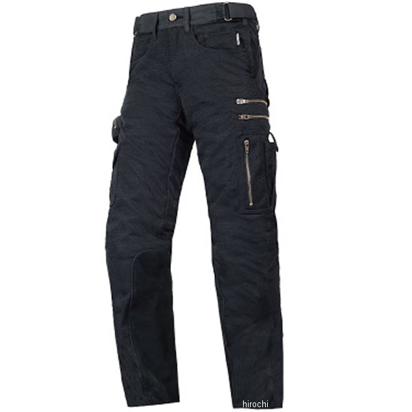 ラフ&ロード 春夏モデル バイカーZIPメッシュパンツルーズフィットサイズ:MW（30-36インチ）カラー:ブラック【素材】表地:（QTYラベル:ポリエステル、コットン、牛革、ポリウレタン）裏地:スーパーエアメッシュ（QTYラベル:ポリエス...