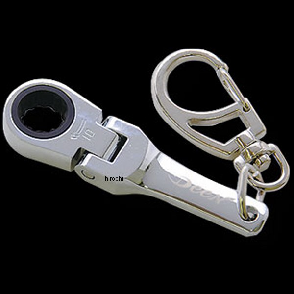 ディーン DEEN ラチェットメガネ キーホルダー10mmサイズ:全長70mmカラー:クローム【セット内容】キーホルダー×1【特長】DEENのラチェットメガネをモチーフにしたお洒落なキーホルダー。クオリティは本物のラチェットメガネと同じなの...