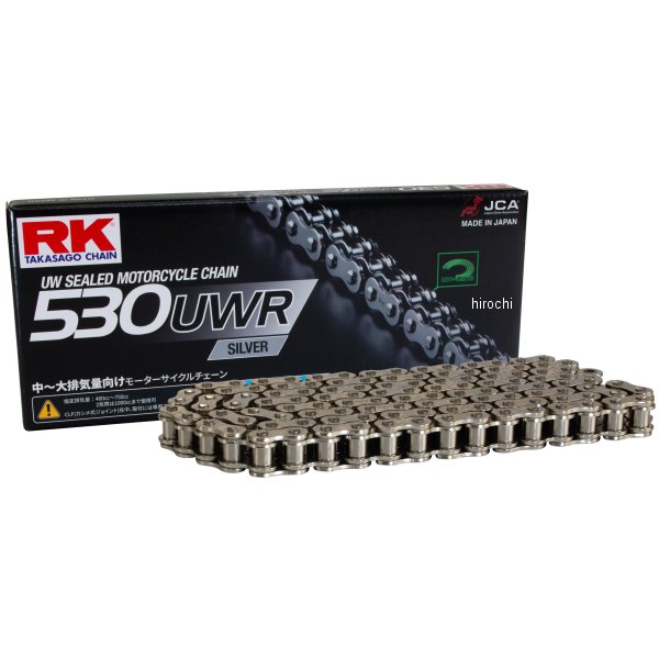 RKジャパン チェーン適合排気量:400〜750 ※2気筒は1000までリンク数:100L付属ジョイント:カシメシルバー系チェーンを、現行のクローム(CC)から新色シルバー(SV)に一新して発売する事となりました。新色 シルバーはプレート、...