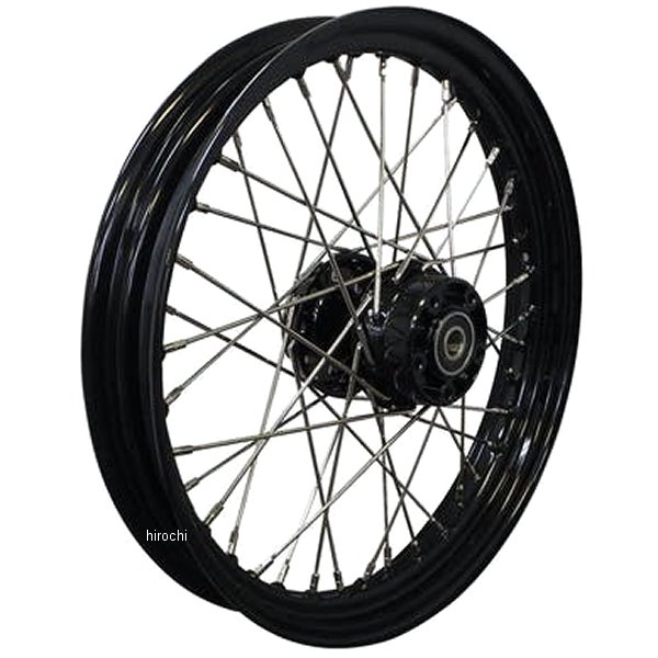 011205 ネオファクトリー フロントホイール 18×2.15インチ 06年-07年 ダイナ 黒06年-07年 ダイナモデルカラー:リム:ブラック　スポーク:ポリッシュステンレスハブ:ブラックホイールサイズ:18inchリム幅:2.15i...