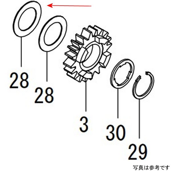 スラストワッシャ 17.2mm 補修部品です。00-02-0121楽天 JP店　