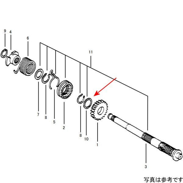 スラストワッシャ 20mmです。キックスタータスピンドル用00-02-0292楽天 JP店　