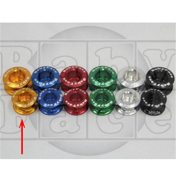 ベビーフェイス BabyFace ソケットフランジ スプールタイプ汎用カラー:ゴールド【仕様説明】M8×25/スプールタイプ2個/1セット(各サイズボルト付属)キャップボルト使用ソケットフランジです。スプールタイプは荷掛けフックの代用やアク...