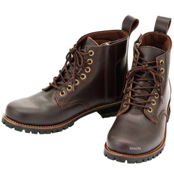 デイトナ HBS-003 ショートブーツサイズ：26.0cmカラー：ダークブラウン素材：ア ッパー部分：牛革、内装：ポリエステル、ソール部分：合成ラバー※防水性ありません。シフトパッド内蔵サイドジップタイプオーソドックスなデザインに、モータ...