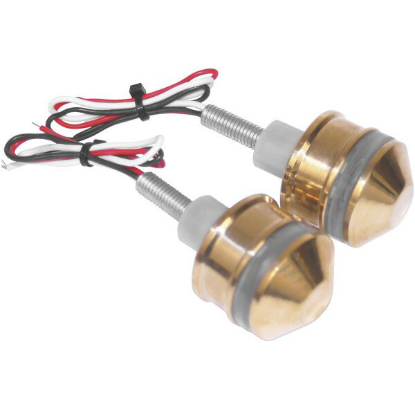 レトリックライティング LETRIC LIGHTING グリップ インジケーターライト ブラス直径1.4275インチ(約36mm)3ワイヤーデザイン。ランニングライト（白）、ターンシグナル（アンバー）左右ペア純正ウインカーの交換用ではありま...