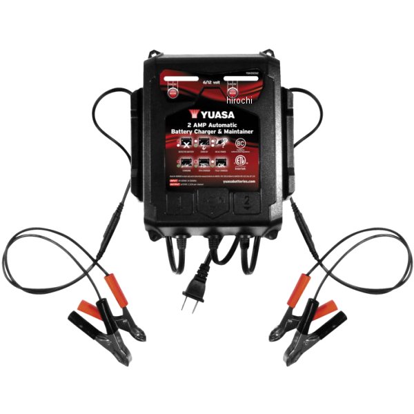 ユアサ YUASA 2バンク 2アンプ 6V12V充電器2つの充電ステーション充電6Vおよび12Vバッテリ対応硫酸化バッテリーを回収するための能動脱硫酸化欠陥検出と逆極性検出12フィートの総ケーブル長ワニ口クリップを含む※製造国、パッケージ...
