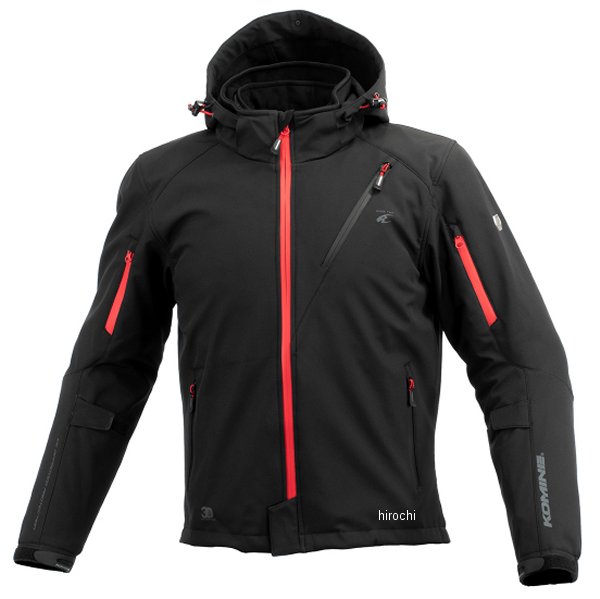 コミネ KOMINE 秋冬モデル プロテクトソフトシェルウィンターパーカ-IFUサイズ:WMカラー:ネオブラック/レッド素材:ポリエステル・防風・保温生地(ソフトシェル)を使用・胸部プロテクター [men's]SK-689 ( ハードタイプ...