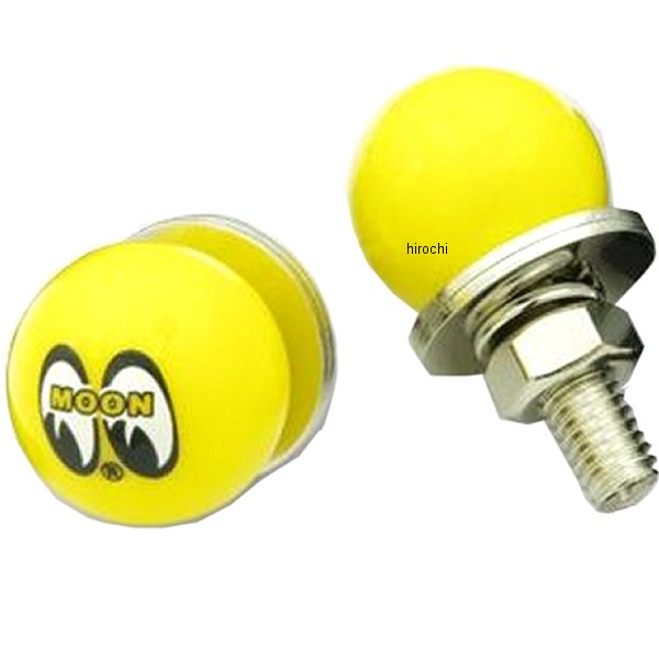 ガッツクローム ライセンスボルトセット ムーンアイボールカラー:イエローMOONロゴをプリントしたライセンスボルトです。付け替えるだけで簡単にドレスアップできます。2個1セットでの販売です。AA113MN楽天 JP店