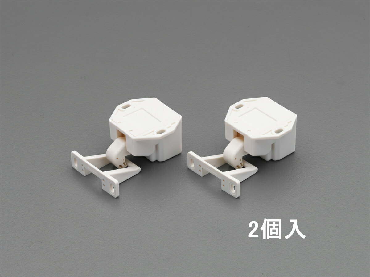 ●材質:POM樹脂、ナイロン樹脂、亜鉛ダイカスト、鉄など●耐荷重:110g●取付精度:3°以下の傾きでロック、作動しない。●カラー:白●サイズ:46(W)×40(D)×30(H)mm●総重量:109g●付属品:取付ビス（バインドT・P35×...