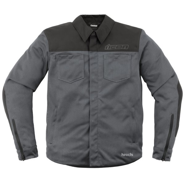 アイコン ICON 春夏モデル ジャケット UPSTATE MESHサイズ:Mカラー:グレー・ICON RELAX FIT・胸部、手首ベンチレーション・400Dポリエステル、Iron Weave生地・CE認証 D3O Viper1 Back...