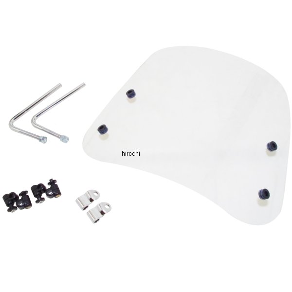 ワールドウォーク すごい汎用原付用ウインドスクリーン汎用カラー:クリアサイズ:縦380mm×横435mm素材:ポリカーボネート8mm正ネジ2個アダプター付き航空機のキャノピーや防弾ガラスなどに使用される高強度を誇るプラスチック(ポリカーボネ...