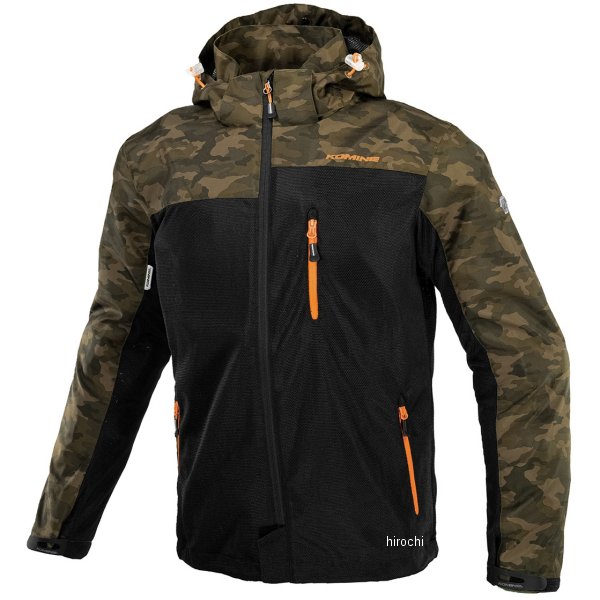 コミネ KOMINE 春夏モデル プロテクトメッシュパーカ -テンサイズ:Sカラー:カモブラック素材:ポリエステルプロテクター:肩、肘、背中、胸どんなバイクにも合わせやすいテキスタイルとメッシュのパーカ。フードは着脱可能。・テキスタイル ×...