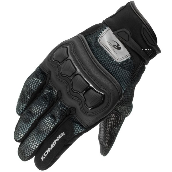 コミネ KOMINE 春夏モデル プロテクト3Dメッシュグローブサイズ:Lカラー:ブラック/カモ素材:合成皮革、ポリエステル、ナイロン、ポリエチレンプロテクター:ナックル、手のひら見た目にも涼しい立体メッシュをアッパーに使用したメッシュグロ...