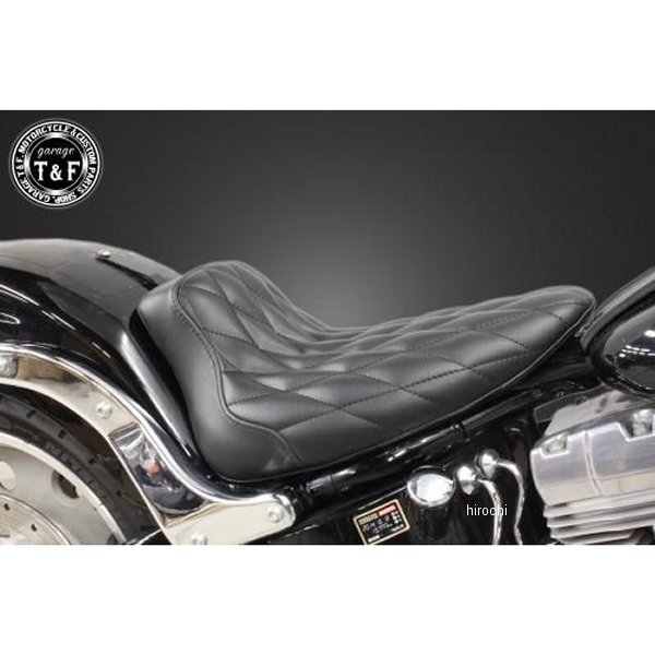 STST19 ガレージT＆F シングルシートハーレー ソフテイル 200ワイドタイヤ用タイプ:ダイヤ【仕様】・シート素材:合皮製。・シートベース:FRP製。・シートインナー:発砲ウレタンフォームを使用。・シートカラー:ブラック。・取り付けス...