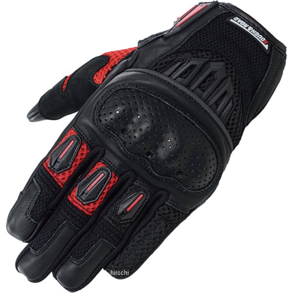 ラフ&ロード 春夏モデル プロテクションエアスルーグローブサイズ:Mカラー:ブラック/レッド【素材】甲側:ラッセルメッシュ、パンチングレザー、牛革、ベンチ穴付き樹脂パッド、ウレタンパッド、タフレザー(合成皮革)、反射素材掌側:牛革、スマート...