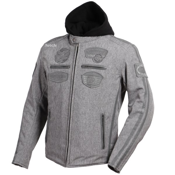 デグナー DEGNER ソフトシェルフード付ジャケットカラー:グレー サイズ:XLサイズ素材:ポリエステル（ソフトシェル）,牛革ソフトシェルが防風し体の冷えを軽減。袖口はファスナー仕様でグローブに合わせて調節可能。肩口にアクションプリーツを...