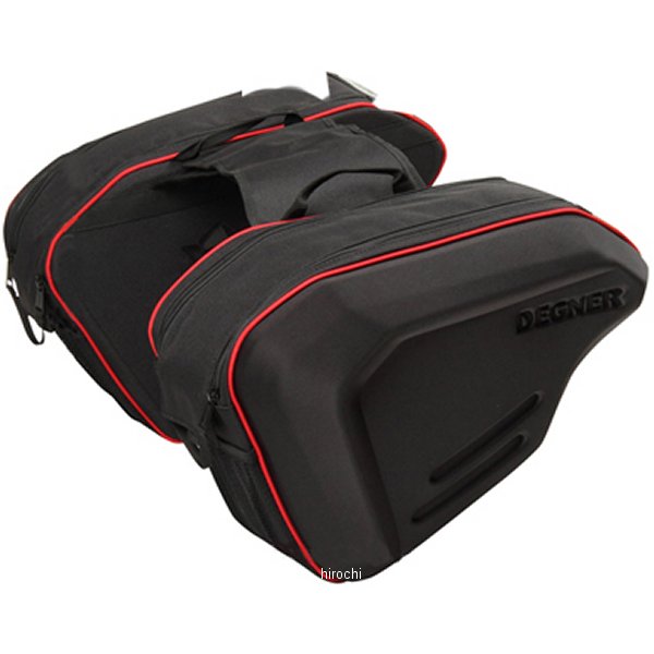 デグナー DEGNER スポーツダブルバッグカラー:ブラック/レッドパイピング 素材:ポリエステルサイズ:縦31cm×横47cm×幅20cm(片側)容量:14リットル(片側)取り付けベルト 2本、レインカバー 左右各1個【注意点】経年変化や...