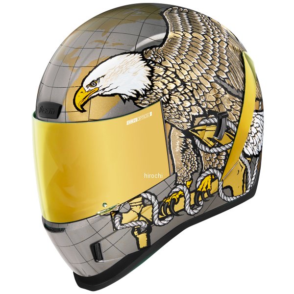アイコン ICON フルフェイスヘルメット AIRFORM SEMPER FIサイズ:XSカラー:ゴールド【仕様説明】内装は吸汗、速乾生地のHydra-Dry生地、ベンチレーション、そして朝から晩まで走るライダー向けにDROPSHIELDを...