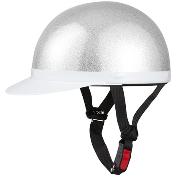 NBS バイクパーツセンター ハーフヘルメットカラー:シルバーラメサイズ:57-59cm【仕様説明】白いつばがキャッチ—なハーフキャップタイプ。カラーリングも豊富です。対象排気量:125cc以下【規格】SG【届出事業者】株式会社ワイビーエー...