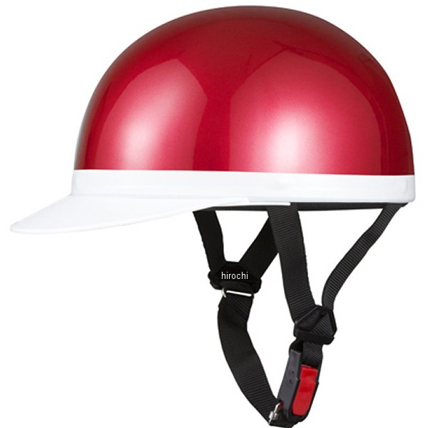 NBS バイクパーツセンター ハーフヘルメットカラー:キャンディレッドサイズ:XLサイズ(61-62cm)【仕様説明】白いつばがキャッチ—なハーフキャップタイプ。カラーリングも豊富です。対象排気量:125cc以下【規格】SG【届出事業者】株...