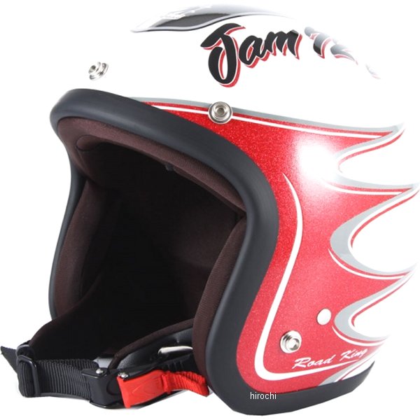 ナナニージャム 72JAM ジェットヘルメット RODKINサイズ:フリー(57-60cm未満)カラー:ホワイト (パールゴールドホワイトベース グロス仕上げ)規格:SG規格、全排気量対応【仕様説明】高輝度反射材使用スポンジパッド2枚付オー...