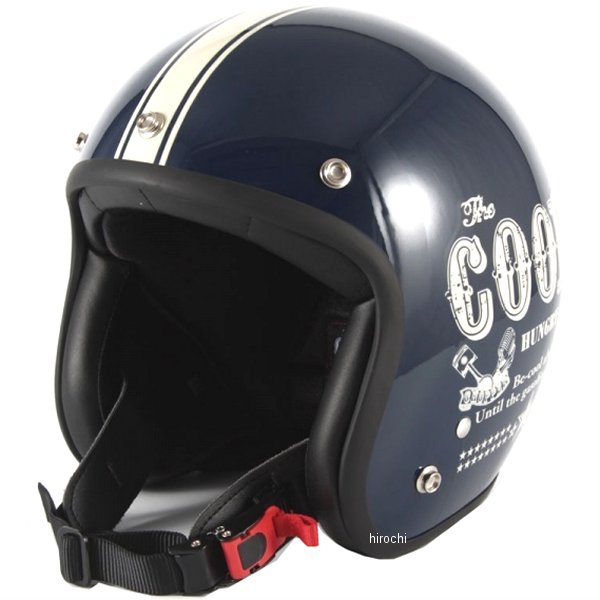 ナナニージャム 72JAM ジェットヘルメット COOLS HUNGRY MANサイズ:フリー(57-60cm未満)カラー:ネイビー (ネイビーベース グロス仕上げ)規格:SG規格、全排気量対応【仕様説明】スポンジパッド2枚付COOLSリー...