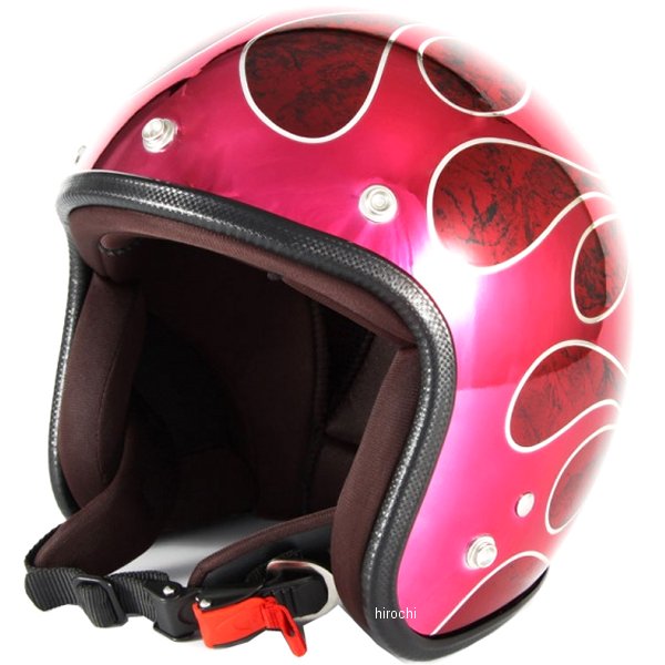 ナナニージャム 72JAM ジェットヘルメット FLAMES T-2サイズ:フリー(57-60cm未満)カラー:レッド (レッドメッキベース ラップエフェクト グロス仕上げ)規格:SG規格、全排気量対応【仕様説明】スポンジパッド2枚付メッキ...