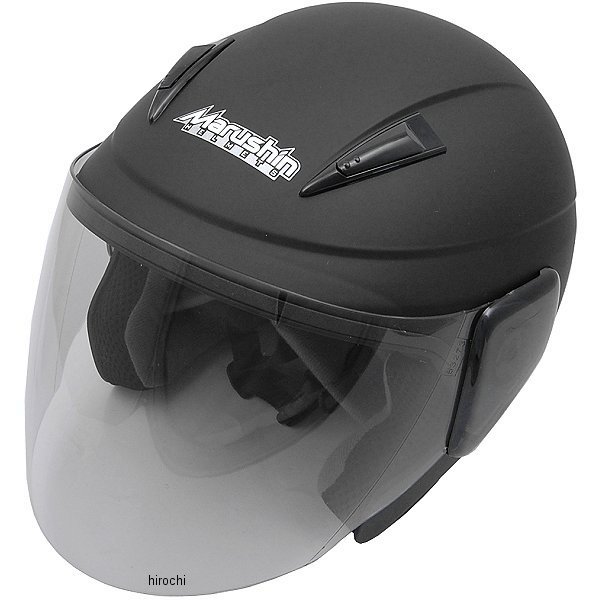 マルシン工業 Marushin セミジェットヘルメット M-520サイズ:フリー(57-60cm未満)カラー:マットブラック標準装備:ライトスモークシールド別売りオプション:スモークシールド規格:SG規格(排気量125cc以下用)【仕様説明...
