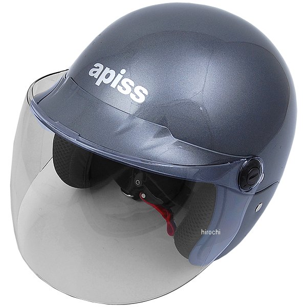 AP-603 リード工業 ヘルメット アピス セミジェットジェットタイプカラー:ガンメタルサイズ:フリー (57cm-60cm)125cc以下用素材:ABS(帽体)、ポリカーボネイト(シールド)スクーターとの相性が良く広々とした視界を確保し...