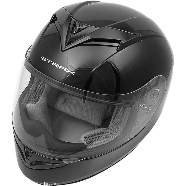 SF-12 リード工業 ヘルメット ストラックス STRAXフルフェイスタイプカラー:黒サイズ:M(57cm-58cm)全排気量対応素材:ABS(帽体)、ポリカーボネイト(シールド)前頭部にエアベンチレーションを装備。走行風をヘルメット 内...