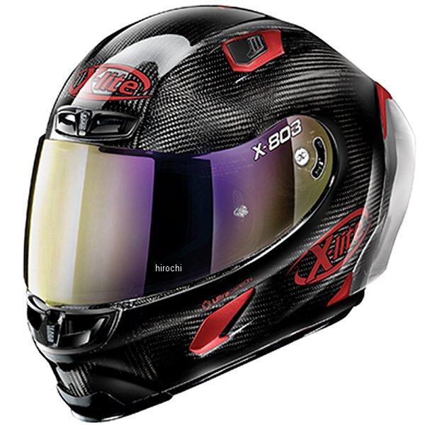 ノーラン NOLAN フルフェイスヘルメット X803RSサイズ:L(59cm-60cm)カラー:イリジウムエディション規格:SG規格(MFJ公認)アウターシェル材質:カーボン＆コンポジットファイバー内装:脱着洗濯可能あごひも:Dリング付属...