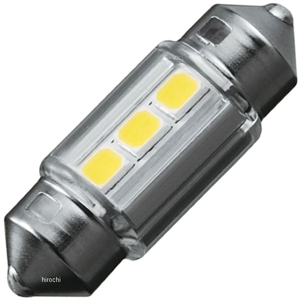 カーメイト LEDルームランプサイズ:H10×W29×D10(mm)対応バルブタイプ:T8×29・T10×31タイプ色温度:5000K全光束:110ルーメン消費電力:0.70W仕様電圧:DC12V昼白色のLEDチップを採用し、青みのない自然...