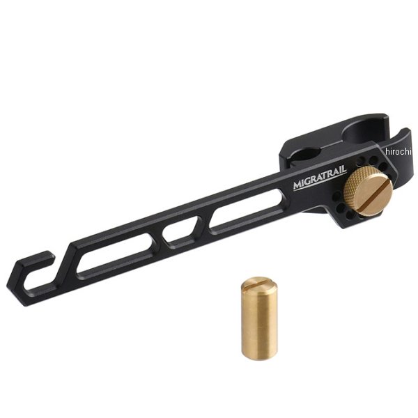 ミグラトレイル MIGRATRAIL アドハンガーカラー:ブラックサイズ:160mm×28mm×43mm【素材】本体:アルミニウム合金ボルト:真鍮アダプター:真鍮【重さ】本体:73gアダプター:19g表面処理:ブラックアルマイト、サンドブラ...