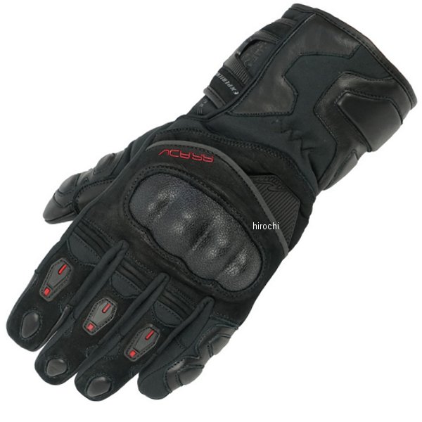 ラフ&ロード 秋冬モデル プリマロフト アドベンチャーウインターグローブサイズ:Mカラー:ブラック/レッド【素材】甲側:牛革、ウインドガードファブリック、反射素材、ナックルパッド中綿:プリマロフトR掌側:牛革、スマートタッチレザーインナー:...