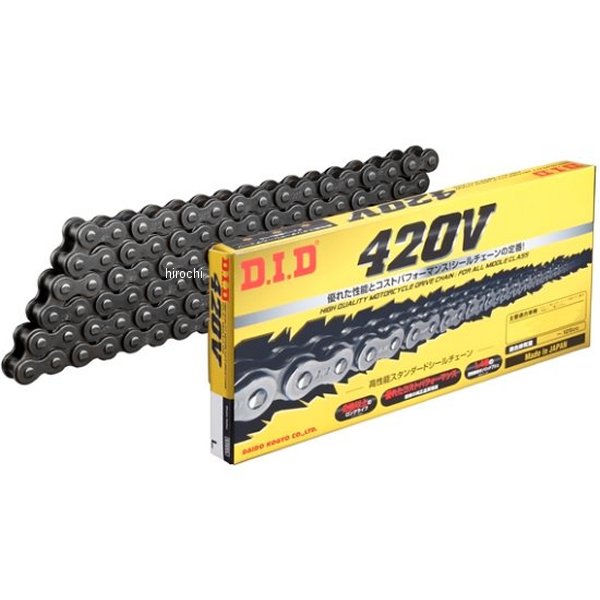 D.I.D 大同工業 チェーン 420V シリーズチェーンサイズ:420リンク数:(90L)シールタイプ:O-Ringジョイントタイプ:RJ(クリップ)カラー:スチール安定した性能を発揮する車輌メーカー純正相当のベーシックモデル。※パッケー...