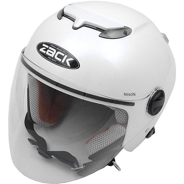 TNK工業 ジェットヘルメット ZACK ZJ-2カラー:パールホワイトサイズ:フリー(58cm-59cm)顎紐の固定が簡単ワンタッチ式。ヘルメットの脱着が便利。エアーインテーク機能採用。通気性を高め長時間のライディングをサポート。イヤーパ...