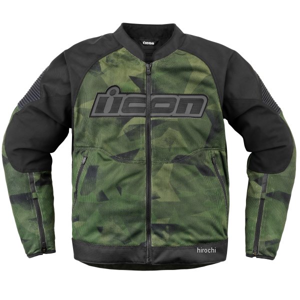 アイコン ICON 春夏モデル ジャケット オーバーロード3 メッシュサイズ:2XLカラー:カモグリーン【仕様説明】・ICON SPORT FIT・IRON WEAVE MESH素材＋1680Dポリエステル素材・内部300Dポリエステル補強...