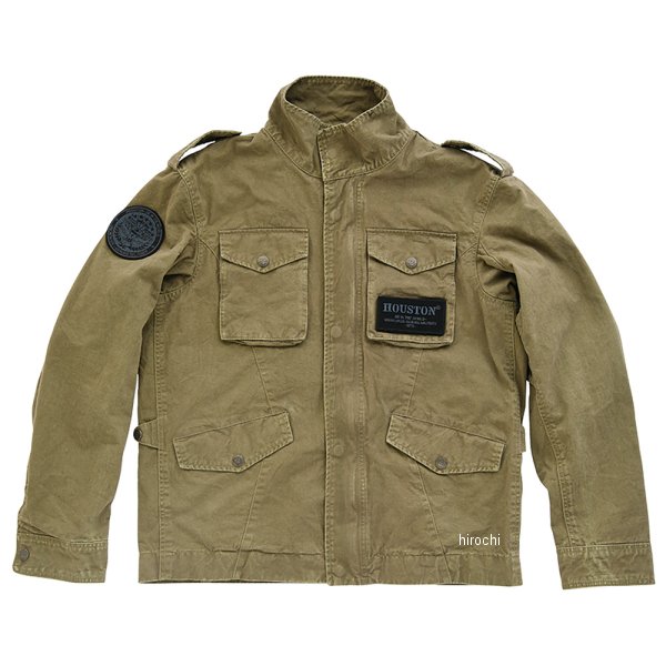 ヒューストン HOUSTON 春夏モデル コットンジャケット M-65 M/Cサイズ:XLカラー:カーキ標準装備プロテクター:肩・肘・背中、胸部※RS-TAICHI社製プロテクター(別売)装着可能。【素材】表地:コットン裏地:ポリエステルメ...