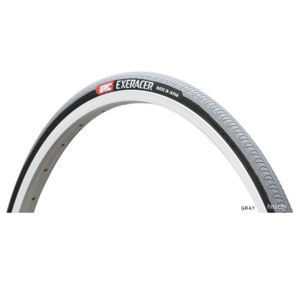 井上ゴム工業 IRC 車椅子用タイヤ EXERACERサイズ:25-520該当JISサイズ:24 × 1対応リムサイズ:WO 24 × 1ビード:スチール1本売りカラー:グレー耐摩耗性が従来品比50％、グリップ力が14％向上。サイド部分のパ...