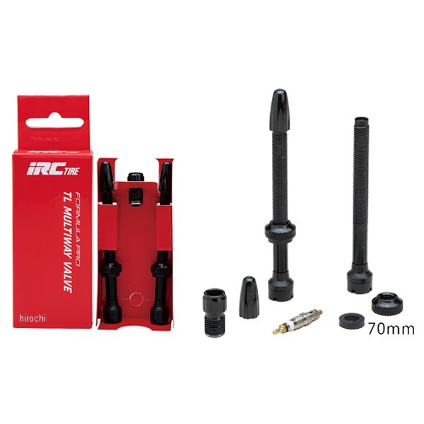 井上ゴム工業 IRC 自転車用 バルブ FORMULA PRO TL MULTIWAY VALVEサイズ:仏式/米式 ※70mm2本入りバルブコア取り外し可能バルブコアツール兼米式用変換アダプター1個付属シクロクロス用インサート「INNER...