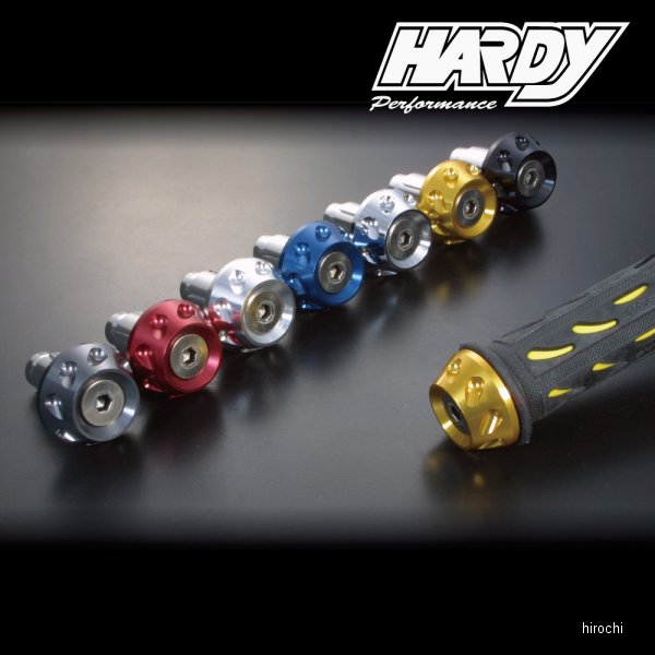 ハーディー HARDY エクストリームバーエンドキャップ汎用カラー:ブラック取付内径:14〜19mmボリューム感で圧倒するデザイン。車種を選ばない、オリジナリティ性の高いテーパー形状を持つエクストリームバーエンドキャップ。テーパー外側部分に...