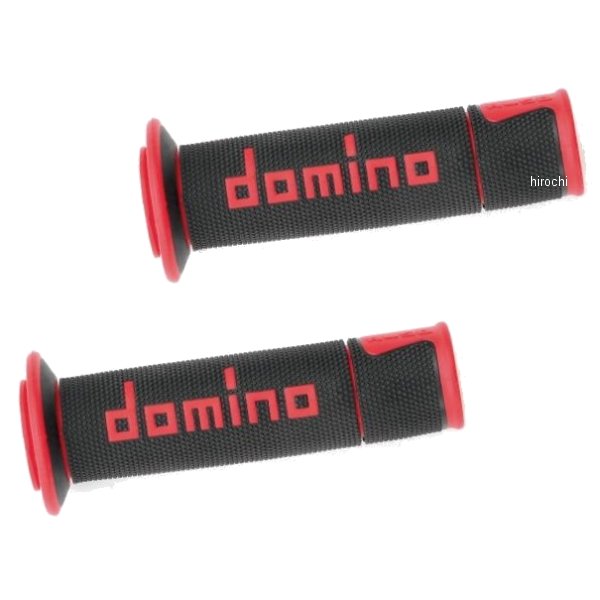 ドミノ domino グリップ レーシングタイプ A450R汎用カラー:ブラック/レッド外径:φ30mmグリップ長:125mmエンドオープンワイヤーホールあり左右セットイタリア製レーシング向け新作グリップのA450レーシングタイプ。表面は細...
