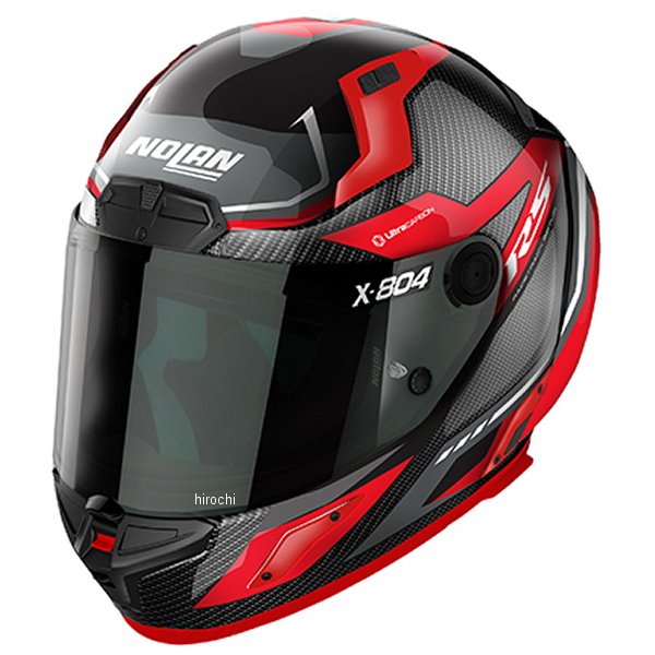 ノーラン NOLAN フルフェイスヘルメット X-804RS ULTRA CARBONサイズ:Lカラー:MAVEN RED/15アウターシェル材質：カーボン＆コンポジットファイバー内装：脱着洗濯可能あごひも：Dリング規格：SG規格（MFJ公...