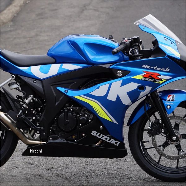 m-tech アンダーカウル21年以前 スズキ GSX-R125カラー:ブラックゲル素材:FRPサイドスタンド取り付け可ドレンプラグ付きGSX-R125のサーキットユーザー向けに、純正カウル対応のアンダーカウルです。(オイル受け構造・レギュ...